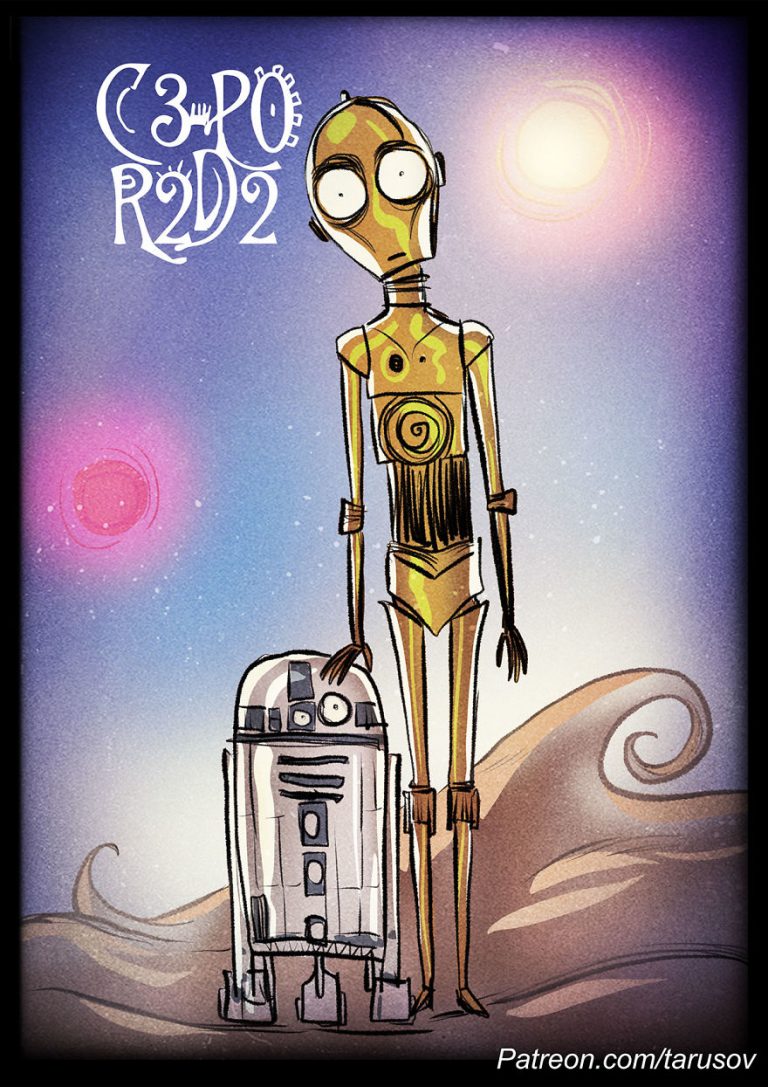 Star Wars dans le style Tim Burton par Andrew Tarusov - Dessein de dessin