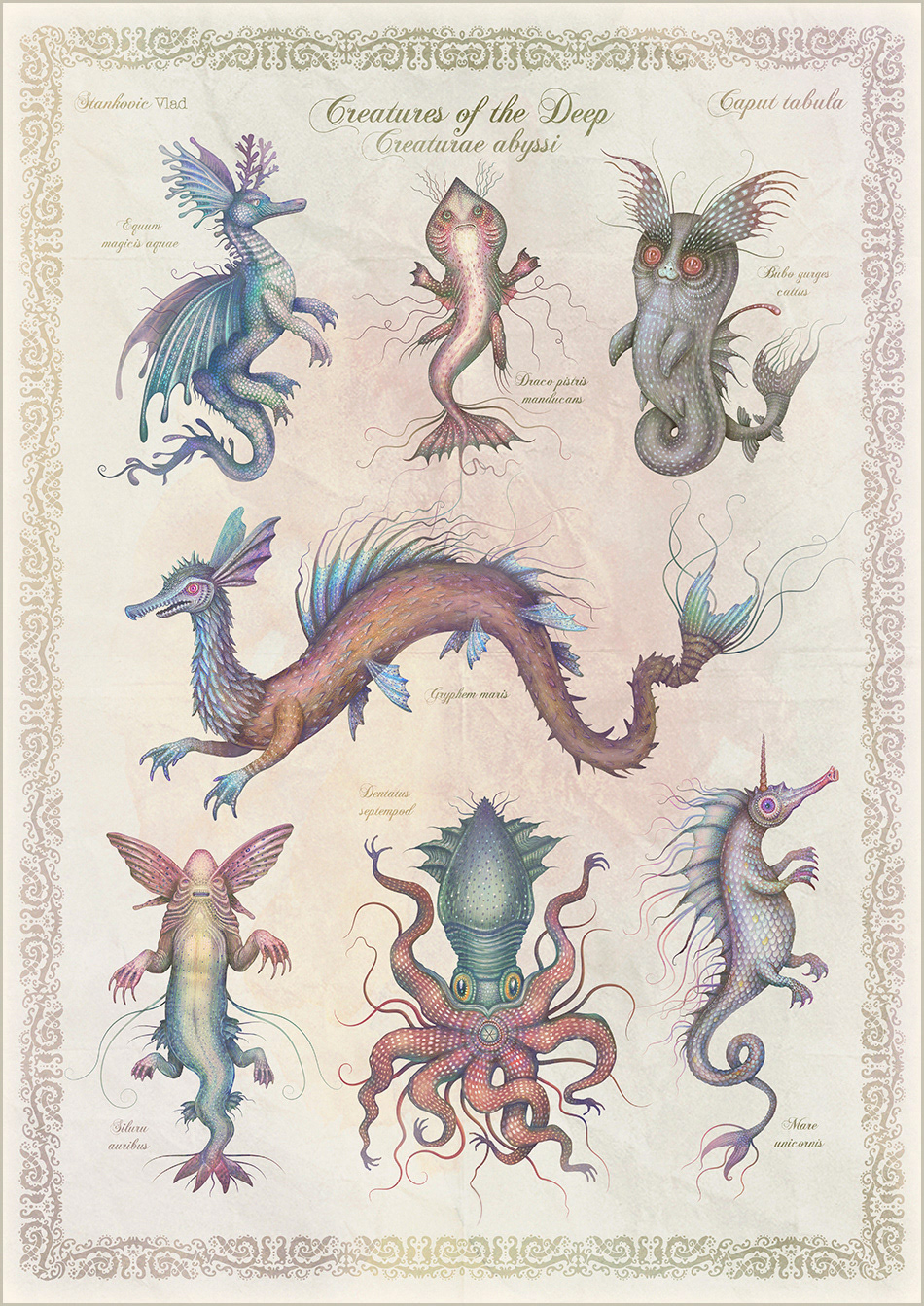 des créatures des abysses imaginaires par Vlad Stankovic - Dessein de ...