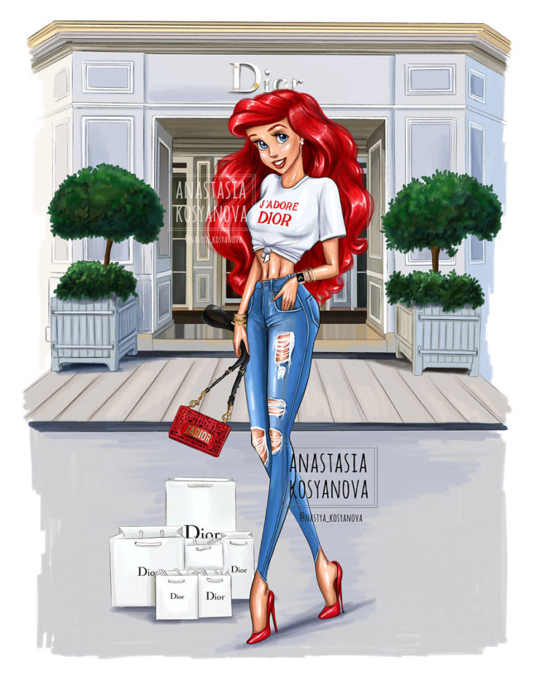 Quand les princesses Disney font du shopping par Anastasia Kosyanova ...