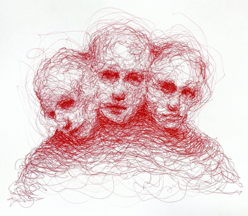 Les portraits en gribouillis de Adam Riches - Dessein de dessin